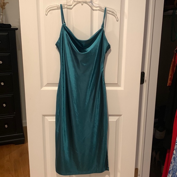 Dresses | Emerald Green Satin Dress | Poshmark